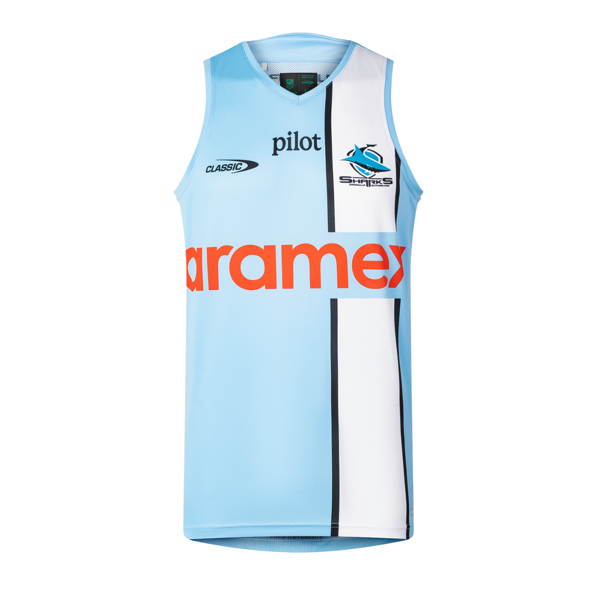 2026 Cronulla Sharks ADULTS Training Singlet Light Blue